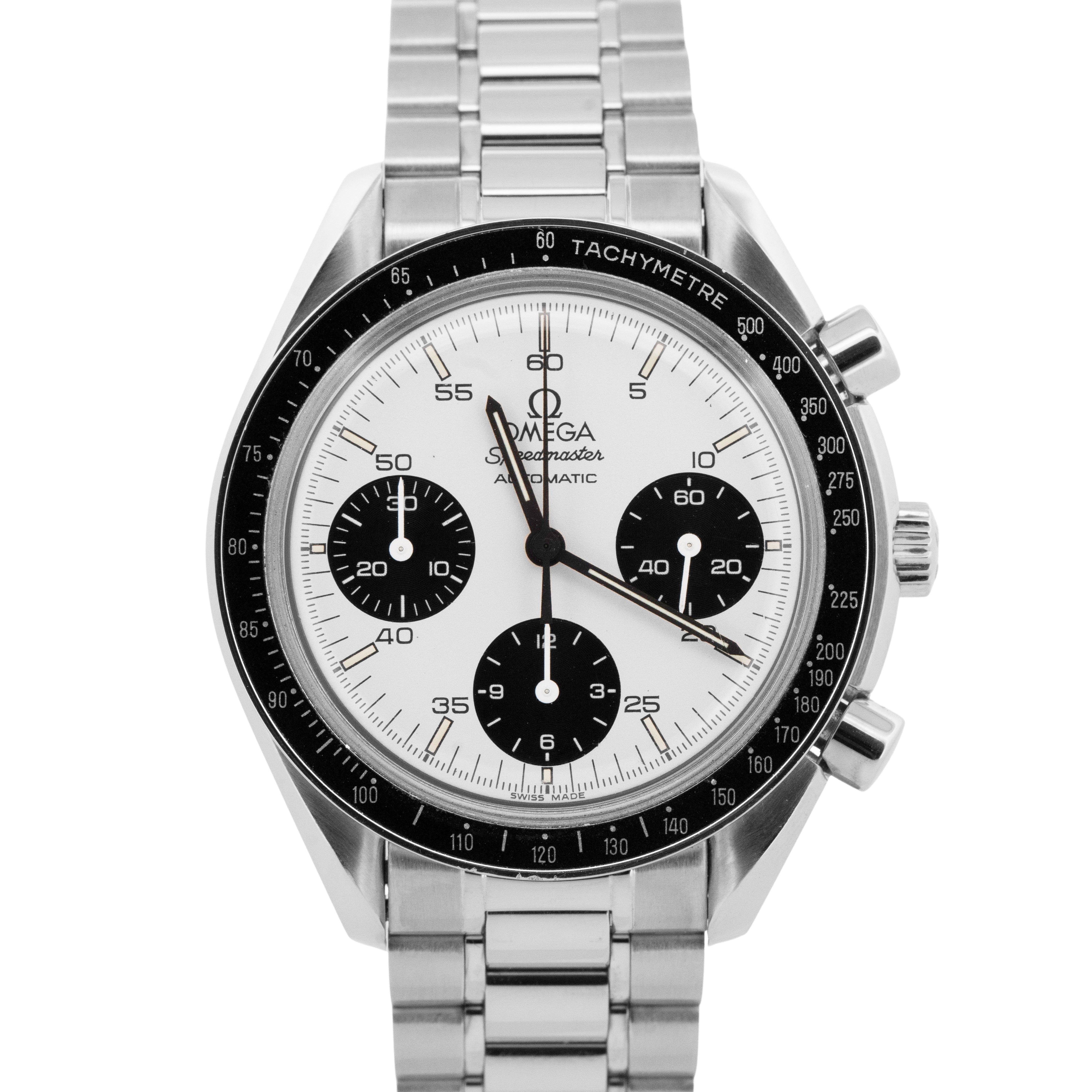 PAPERS Omega Speedmaster MARUI Reduced 39mm Black White Panda Steel 35 ...