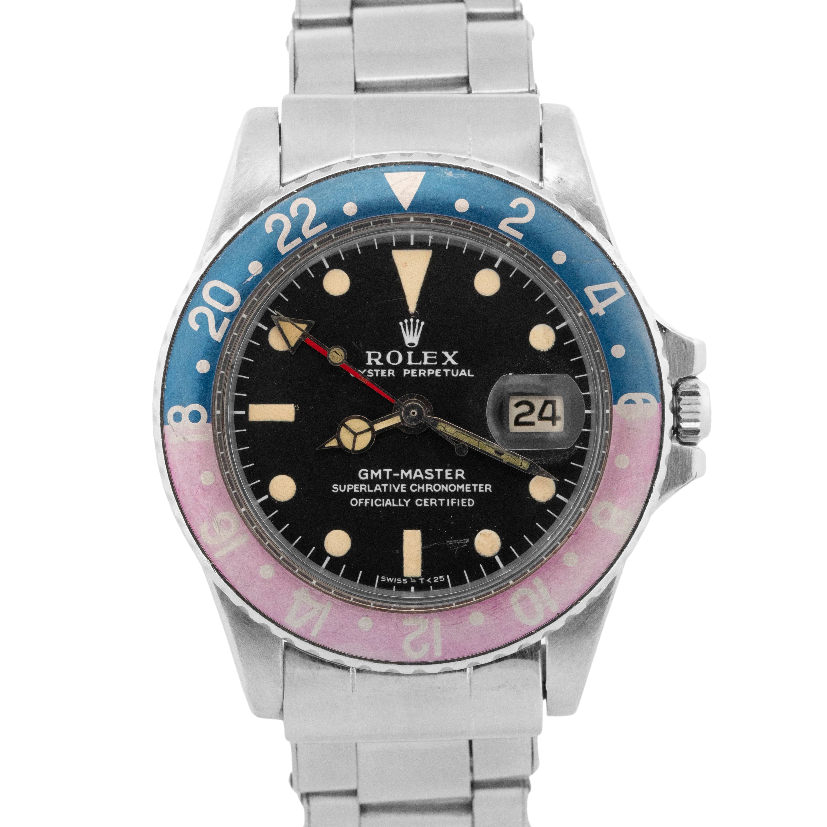 1969 PAPERS FUCHSIA Rolex GMT-Master Red Blue PEPSI LONG-E Watch 40mm ...