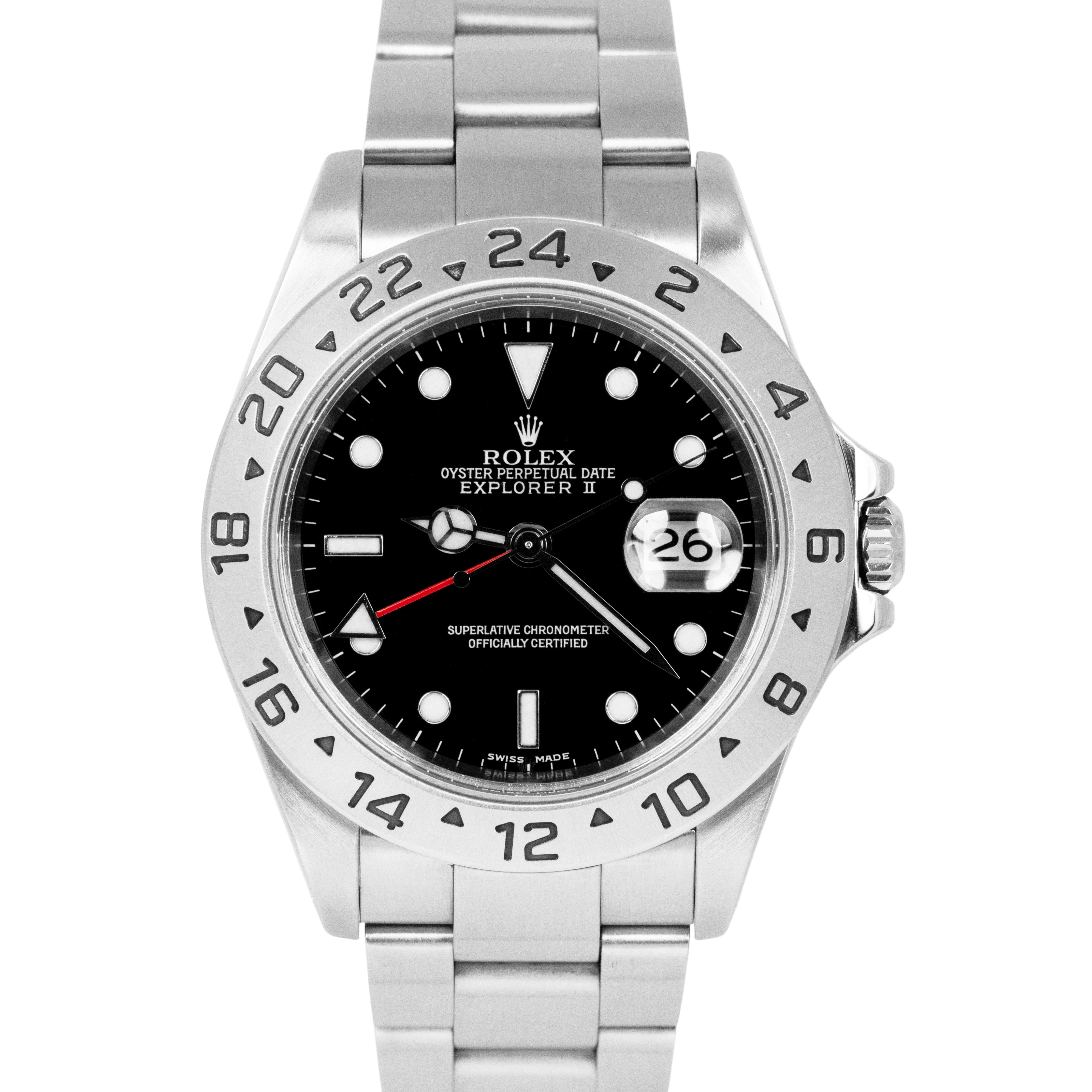 MINT Rolex Explorer II Black Stainless Steel 40mm Oyster Automatic Wat ...