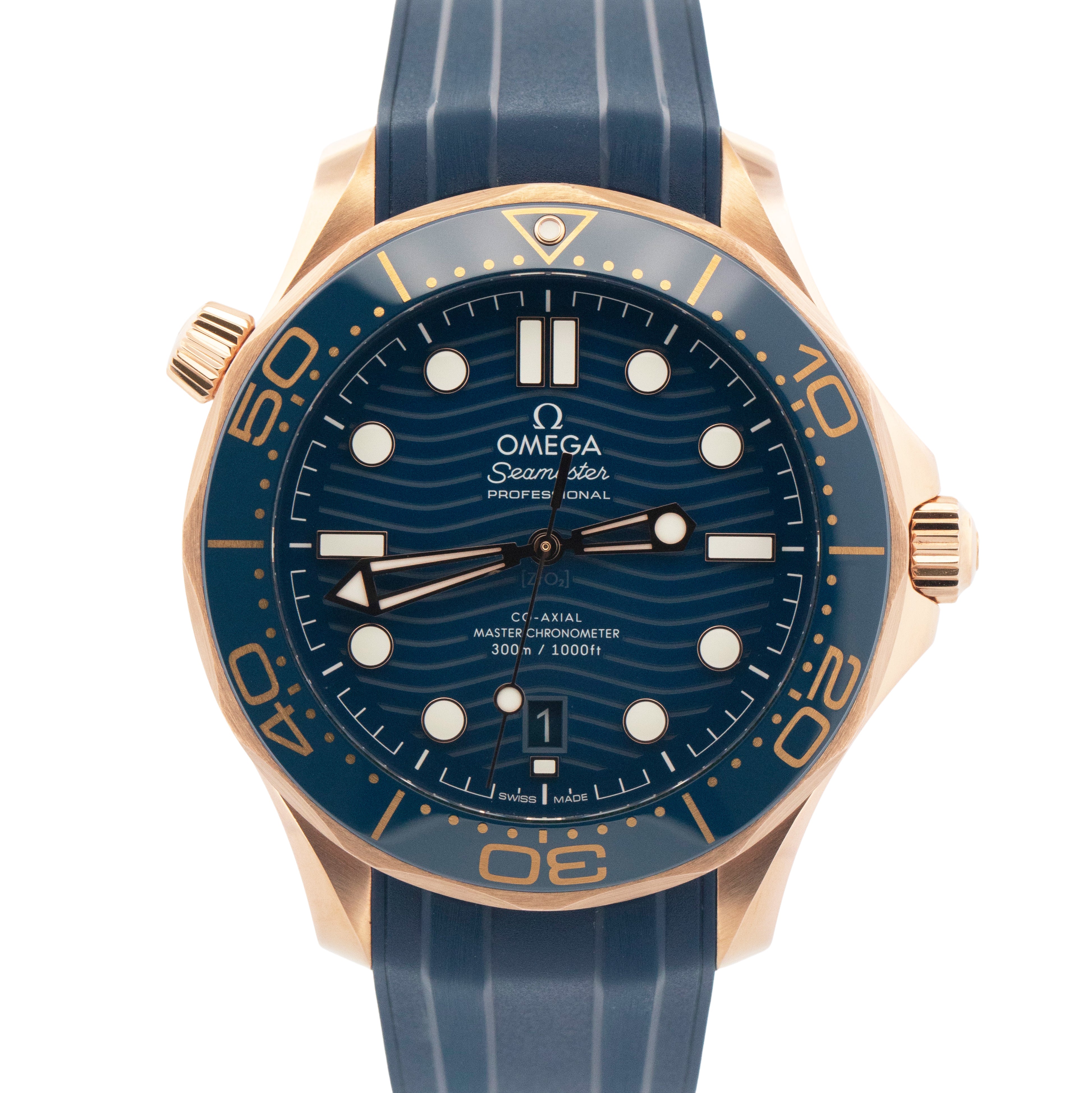 PAPERS Omega Seamaster Ceramic Blue Sedna 18K GOLD 43mm 210.62.42.20.0 ...