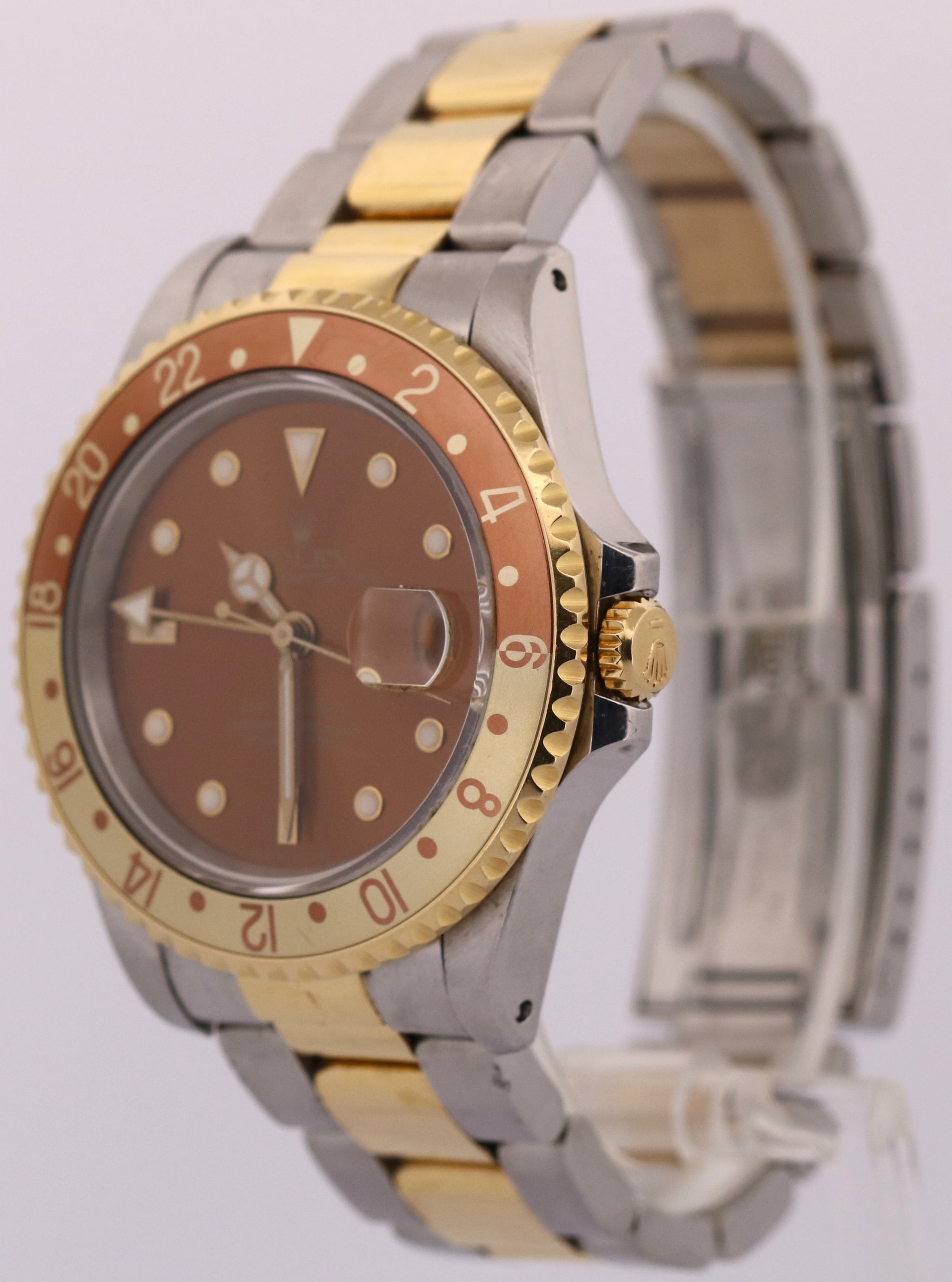 UNPOLISHED Rolex GMT-Master II ROOT BEER 18K Gold Steel Brown OYSTER W ...