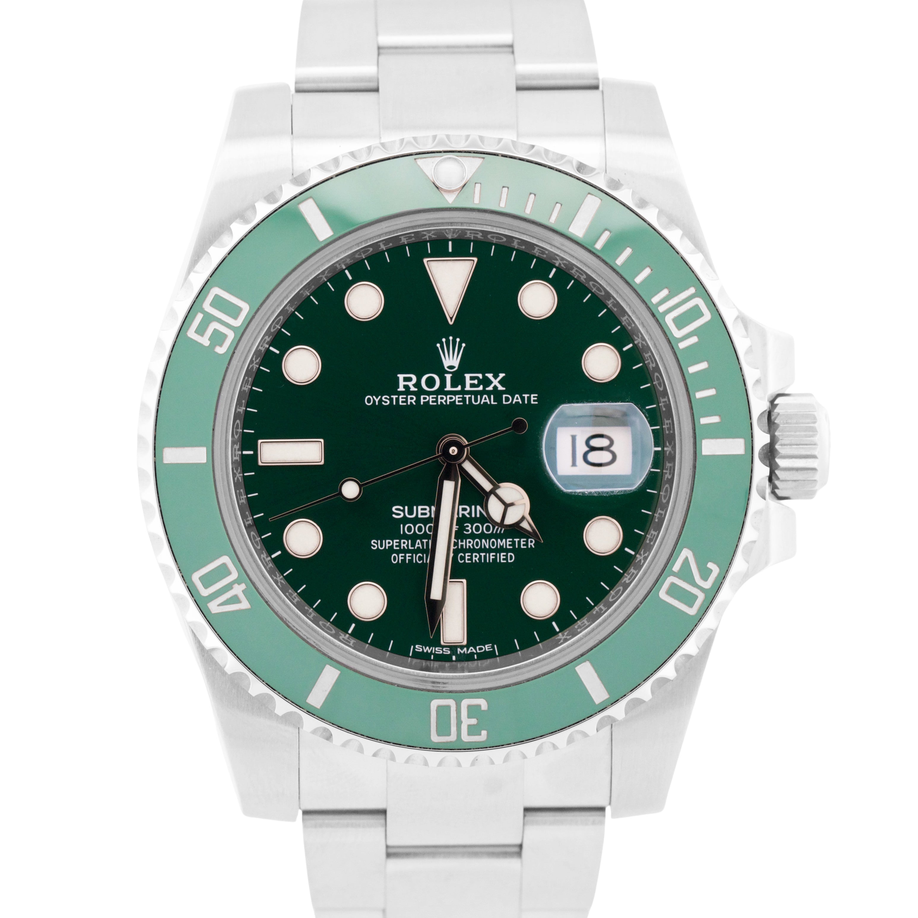 MINT PAPERS Rolex Submariner Date HULK Green Stainless Steel 40mm 1166 ...